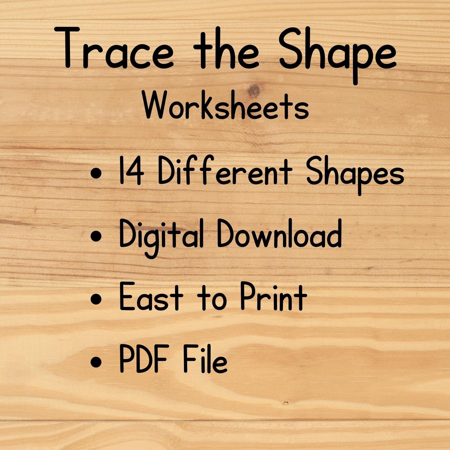 14 Printable Trace the Shape Worksheets, Preschool, Basic Shape ...