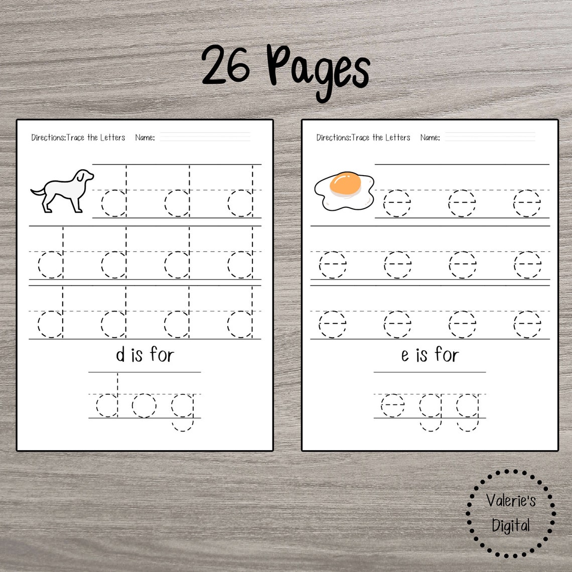 26 Alphabet Worksheets Lowercase, Trace the Letter, Preschool ...