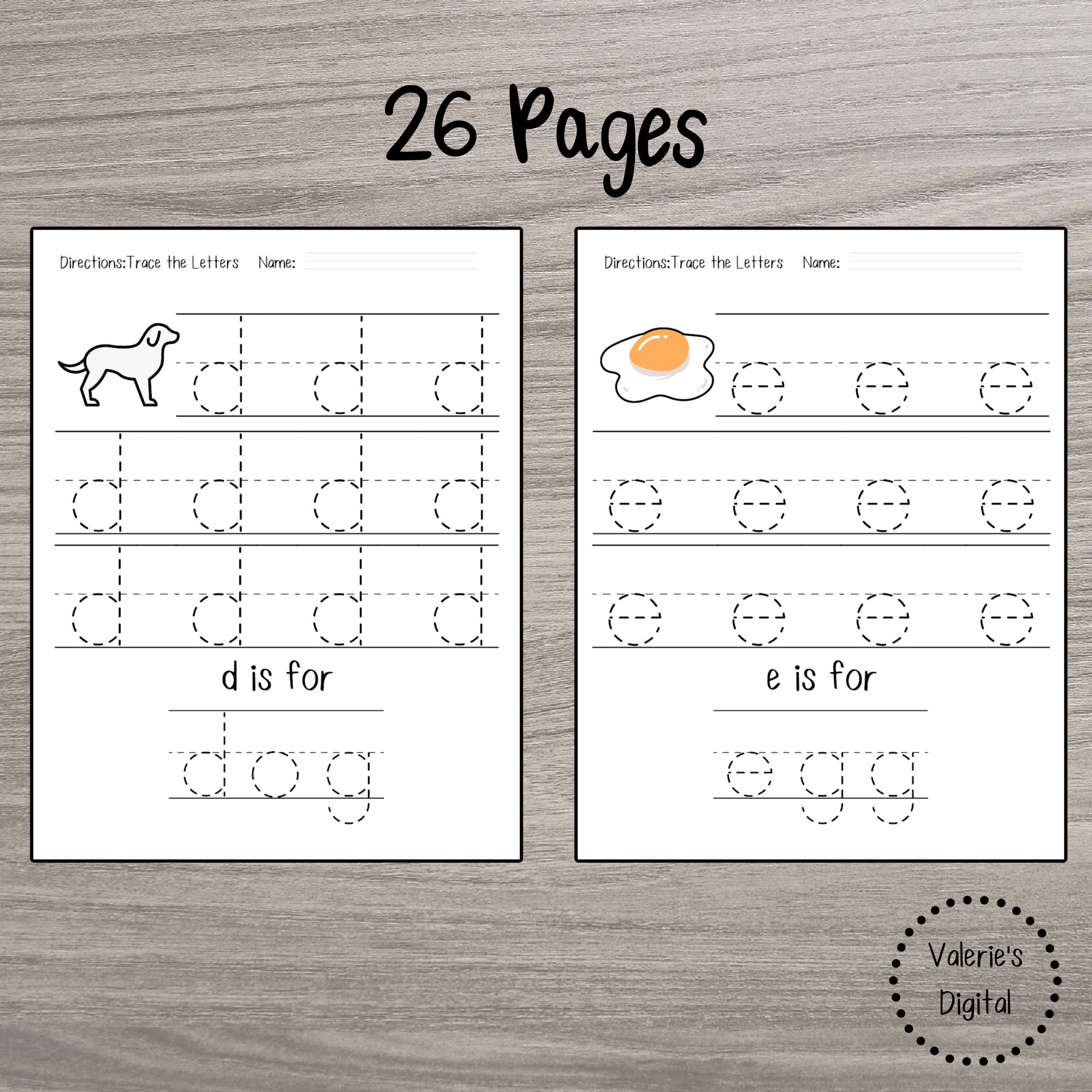 26 Alphabet Worksheets Lowercase, Trace the Letter, Preschool ...