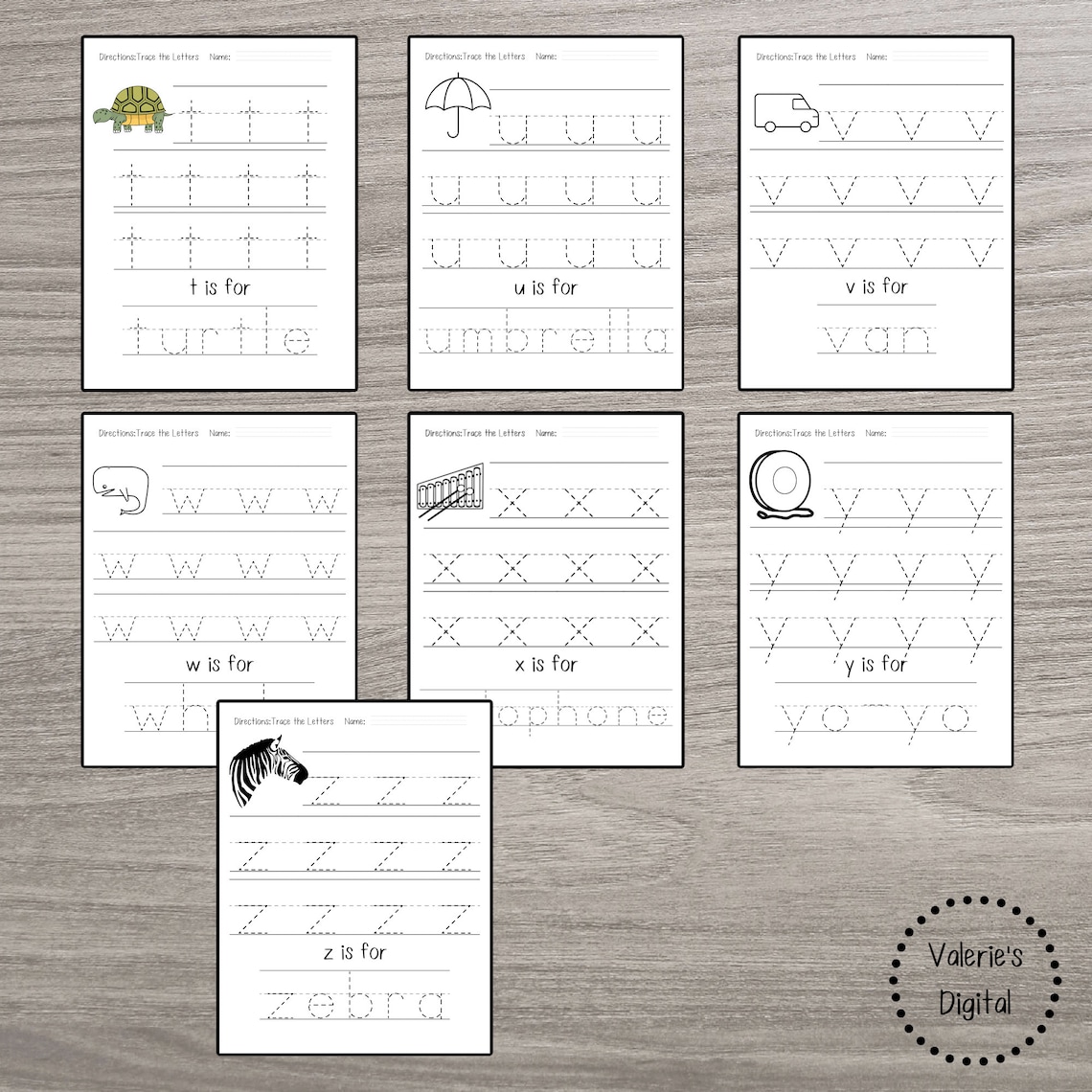 26 Alphabet Worksheets Lowercase Trace the Letter Preschool - Etsy