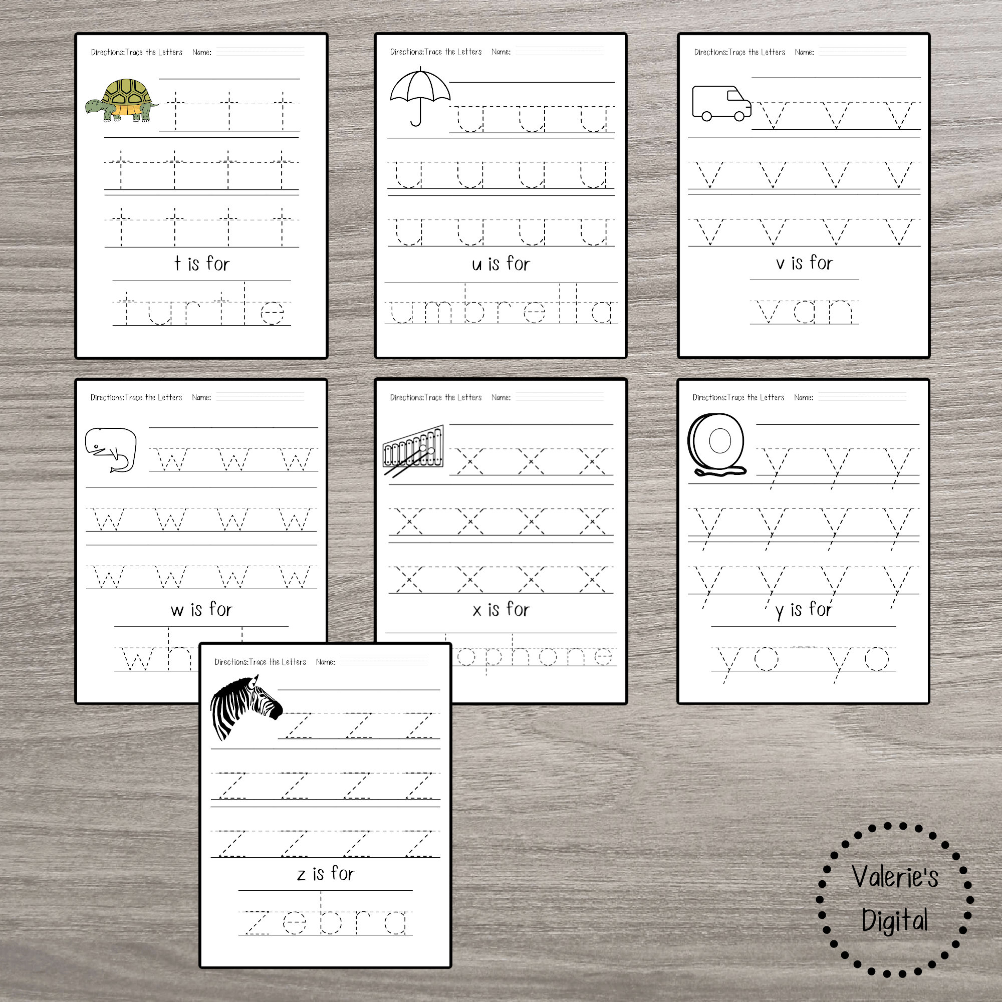26 Alphabet Worksheets Lowercase, Trace the Letter, Preschool ...