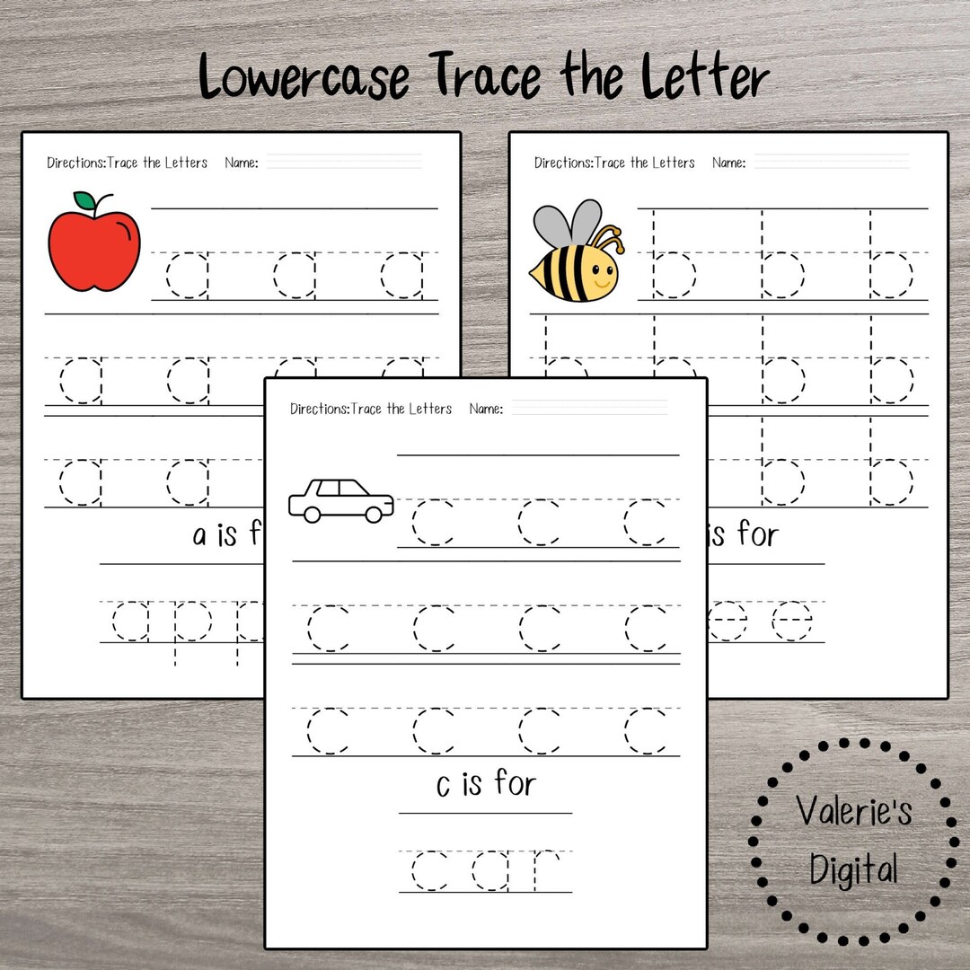 26 Alphabet Worksheets Lowercase, Trace the Letter, Preschool ...