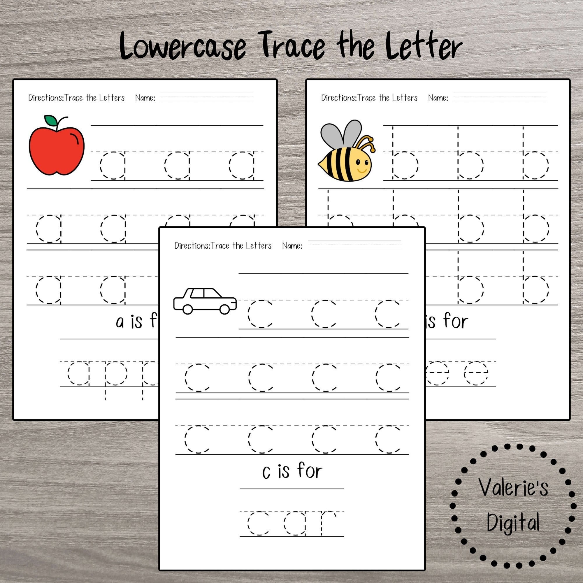 26 Alphabet Worksheets Lowercase, Trace the Letter, Preschool ...