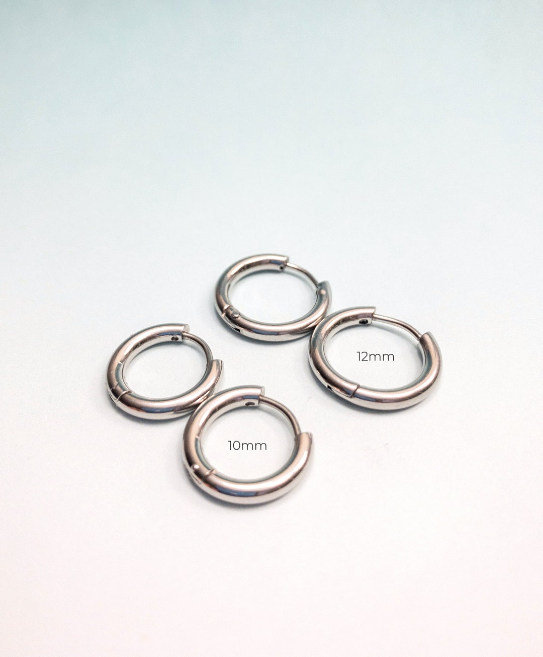 316L Surgical Steel Hinge Action Seamless Hoop Earrings, Hypoallergenic ...