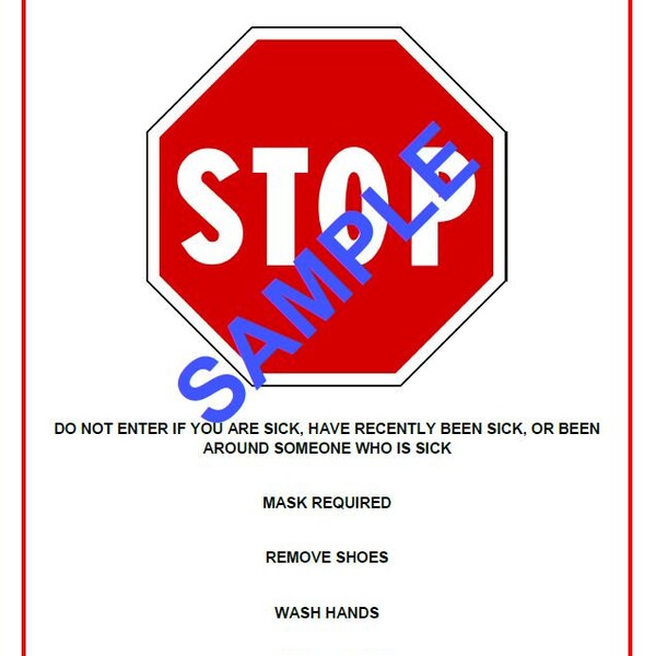 Immunocompromised Sign - Etsy