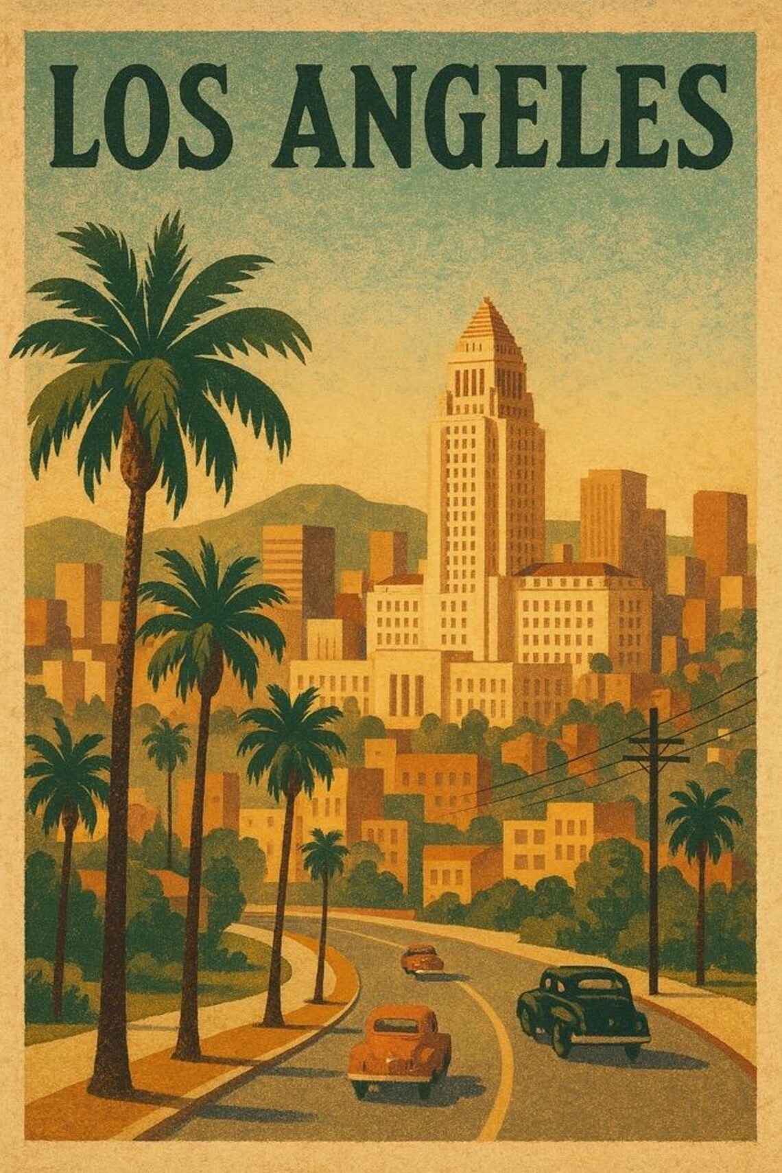 Los Angeles Background - Etsy