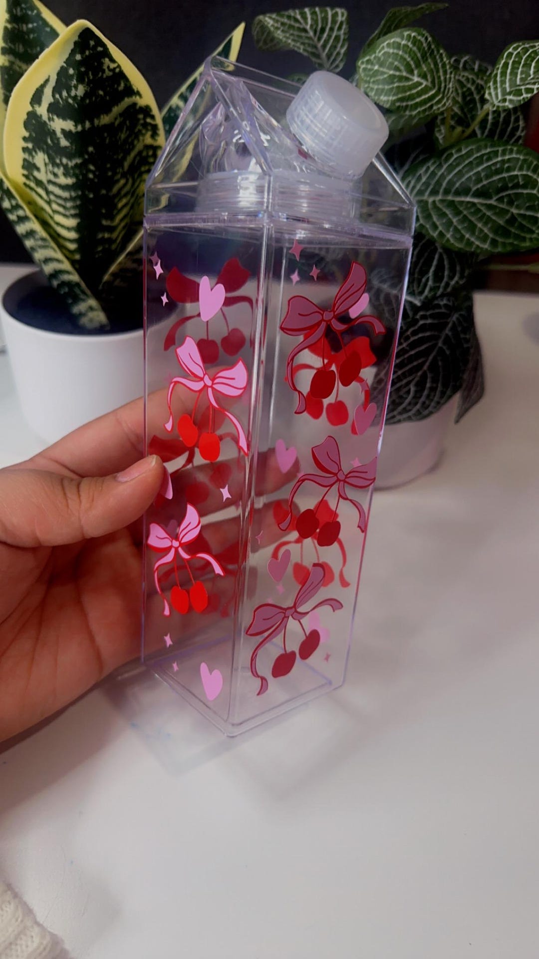 Cherry Bows Milk Carton Bottle - Etsy