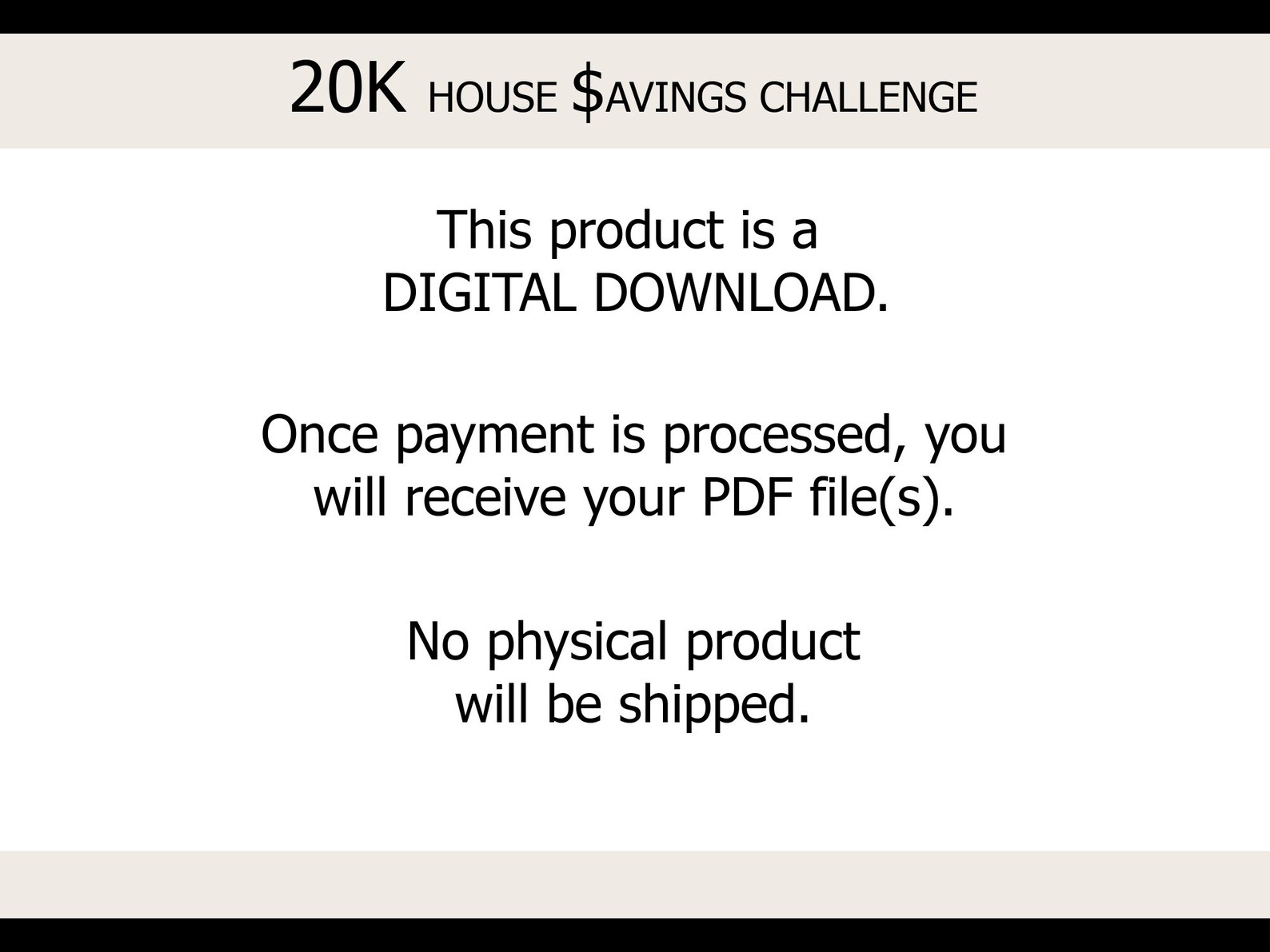 Printable 20K House Savings Challenge Savings Challenge | Etsy