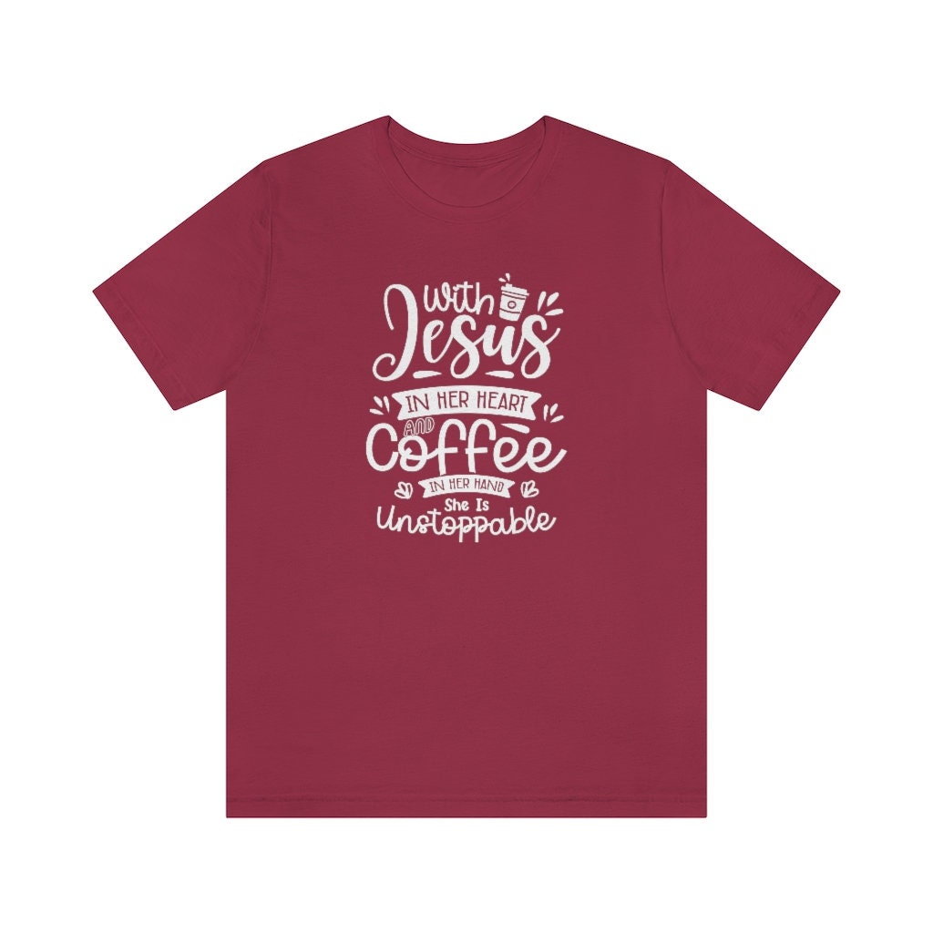 Jesus and Coffee T, Jesus Heart, Coffee, Christian Gift, Christian Lady ...