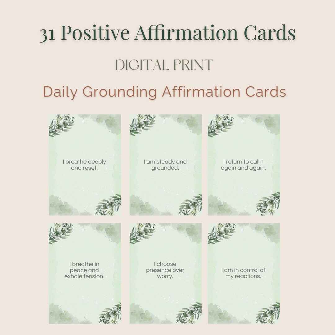 Affirmation Cards Printable | Grounding Affirmations | Pocket Size ...