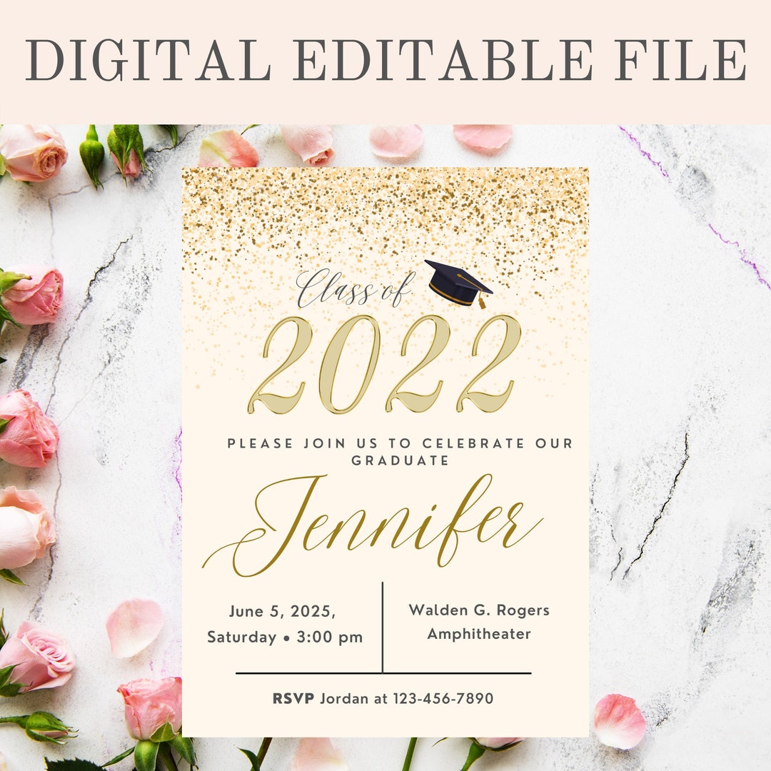 Editable Graduation Invitation for the Class of 2022 - Etsy