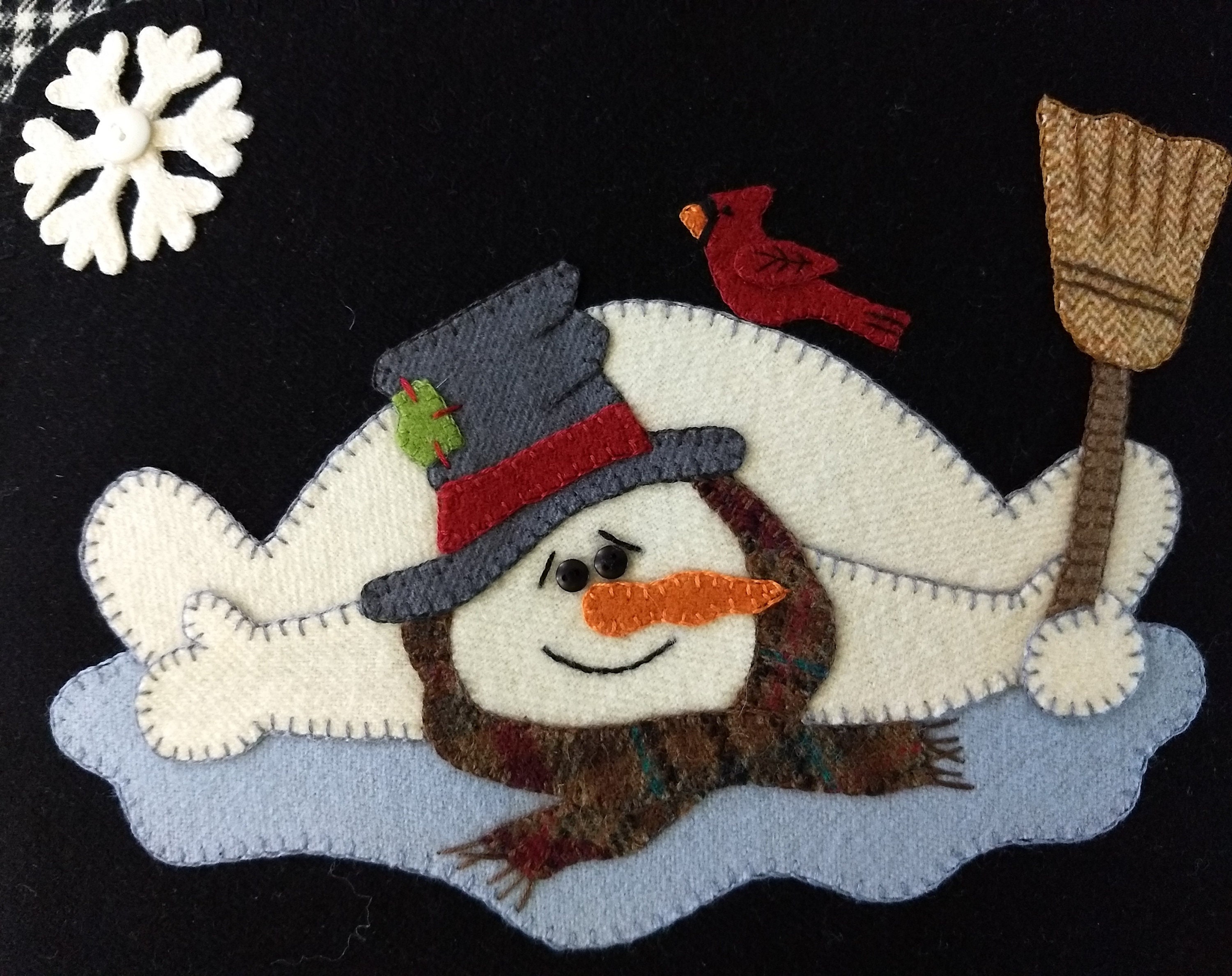 Snowman - Please Freeze Wool Applique Pillows - DIGITAL PATTERN - Etsy