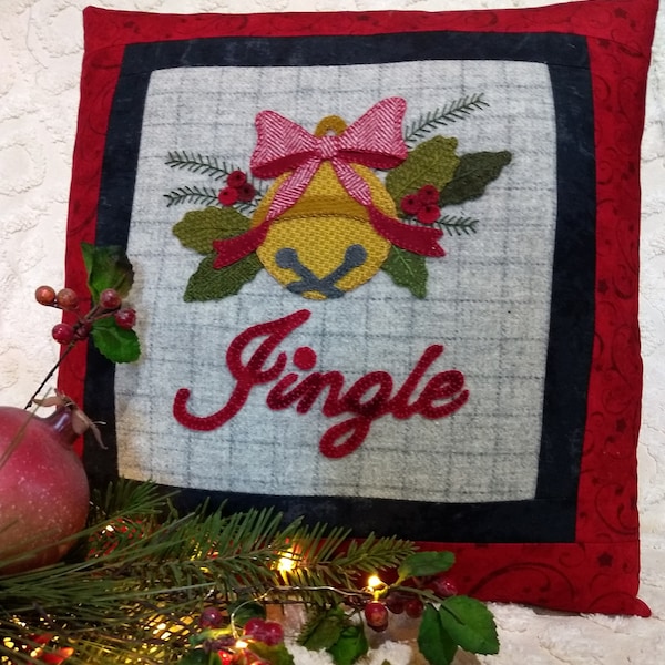 Wool Applique Christmas Pillow - Etsy