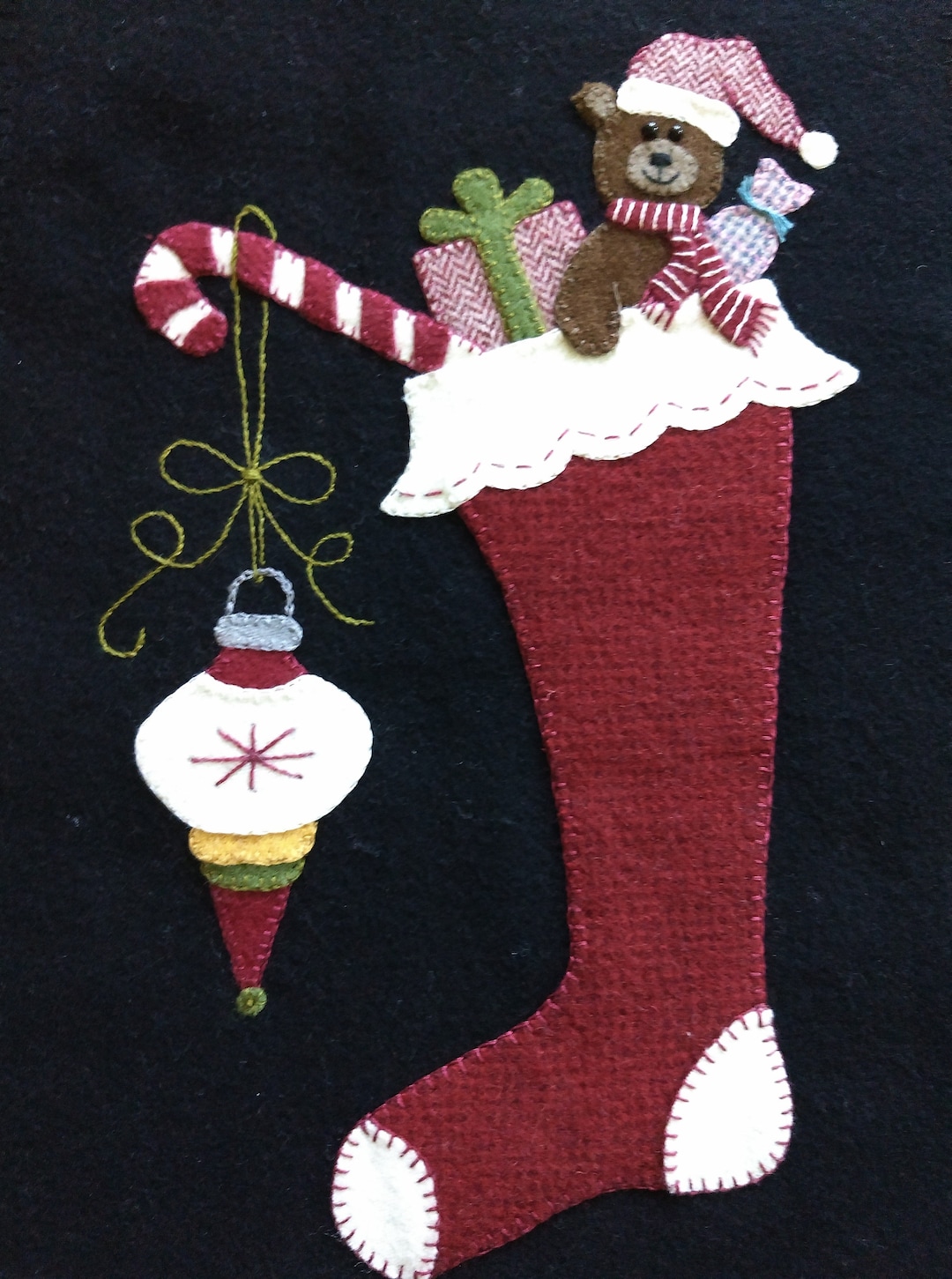 Christmas Stocking / Wool Applique - DIGITAL PATTERN - Etsy