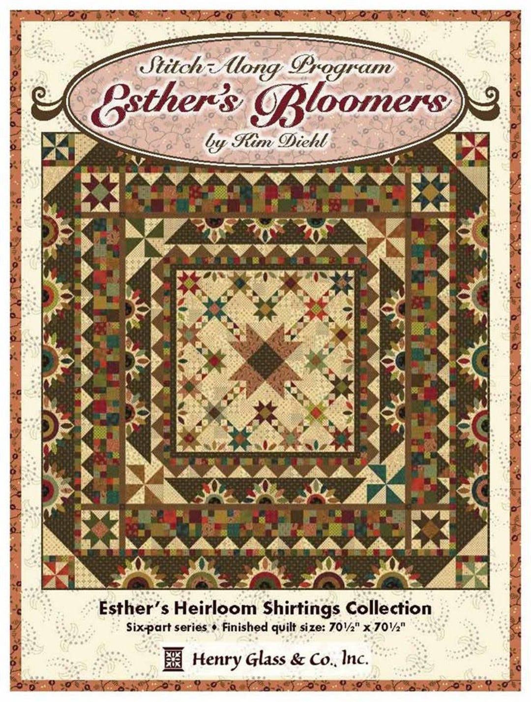 Esther's Bloomers Quilt Kit | Kim Diehl | 70.5" X 70.5" - Pattern ...