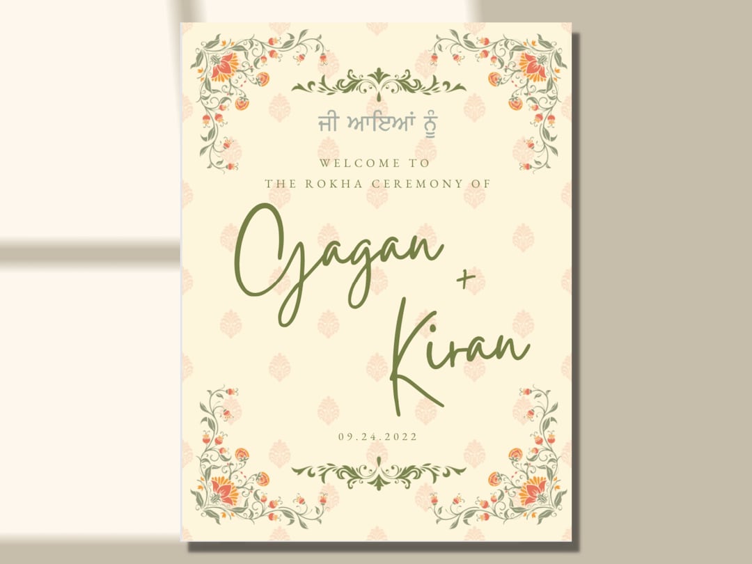 Punjabi Engagement Signs, Engagement Welcome Sign as Rokha Party Signs ...