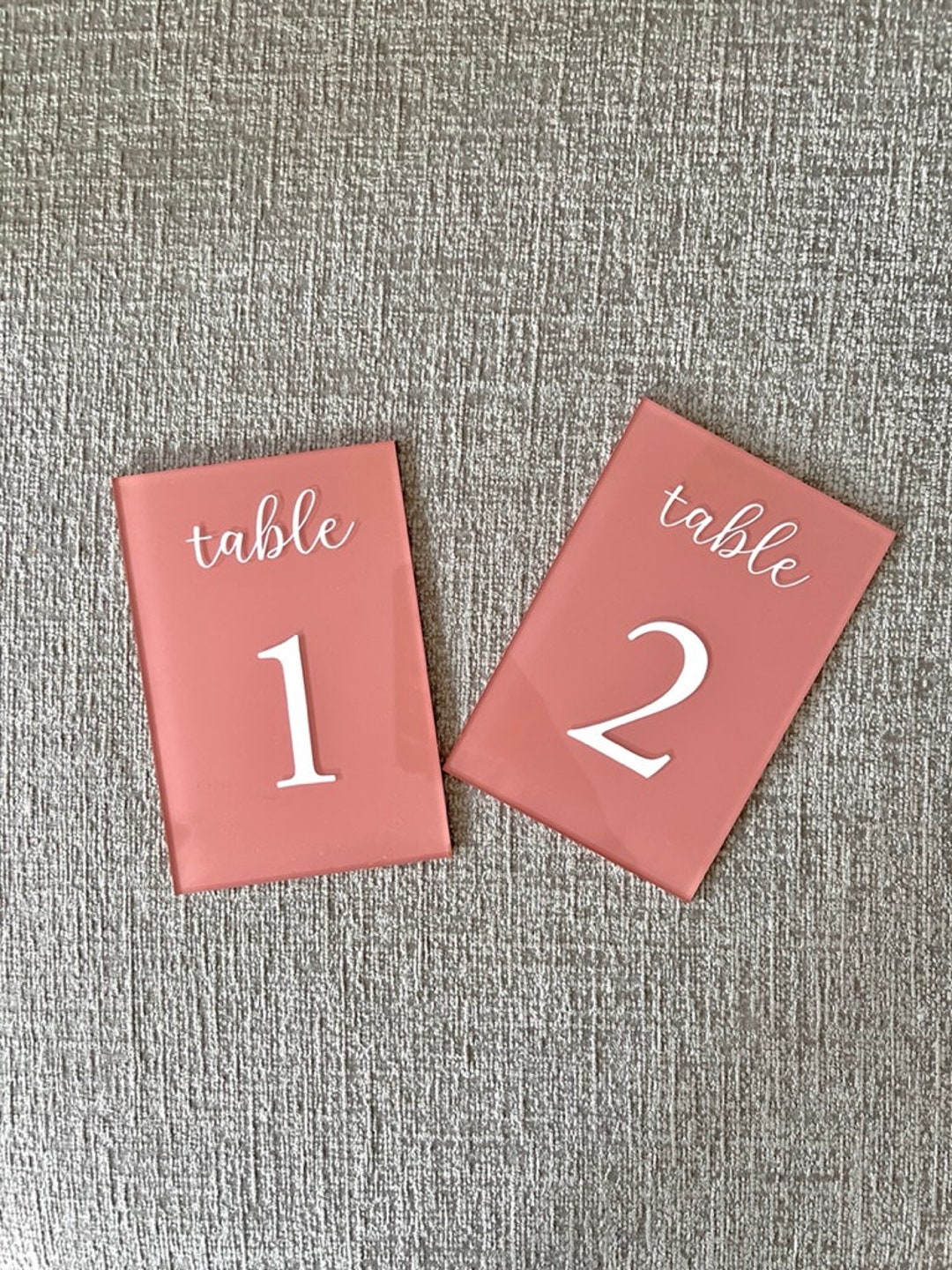 Table Numbers | Dusty Pink Acrylic Signs | Wedding Table Numbers ...