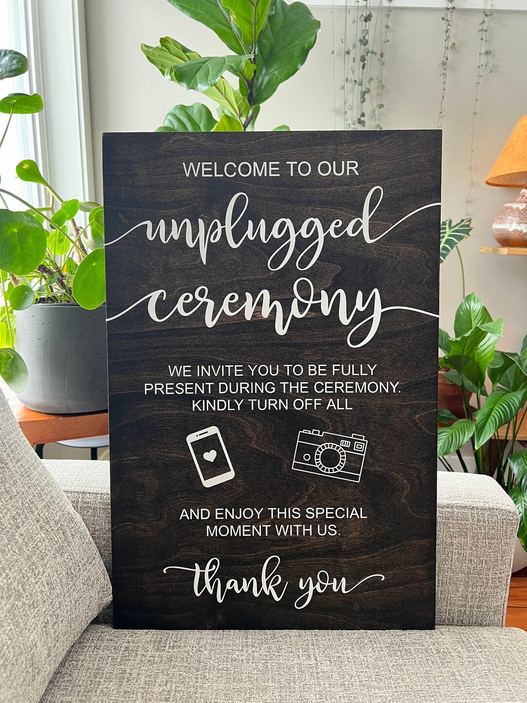 Wooden Unplugged Ceremony Sign Wedding Signage Wood & Rustic Wedding ...