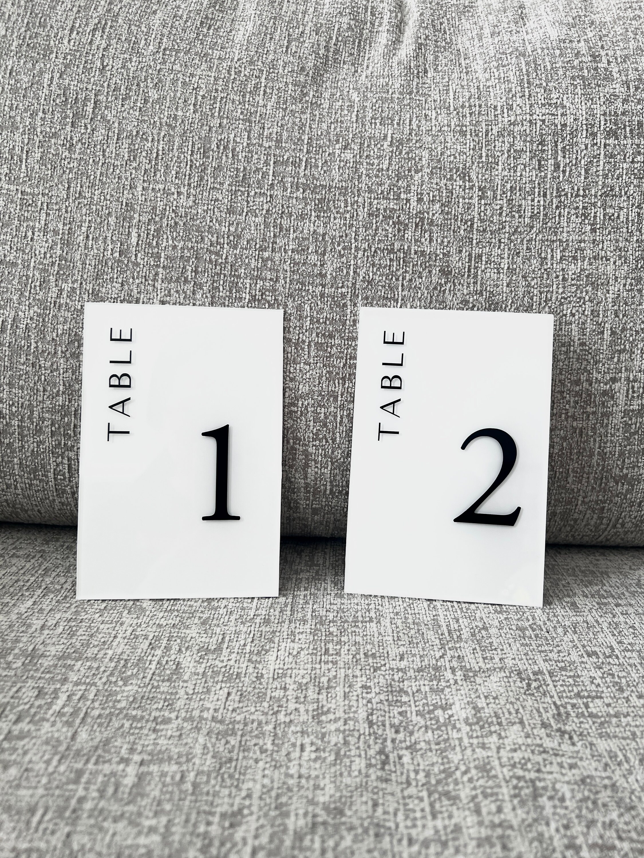 Table Numbers White Acrylic Signs Wedding Table Numbers - Etsy