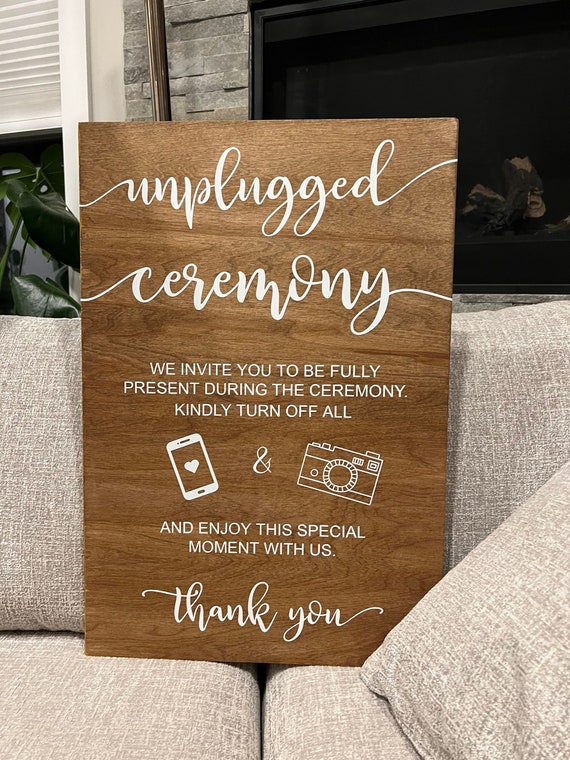 Wood Unplugged Ceremony Sign Rustic & Wood Wedding Decor - Etsy