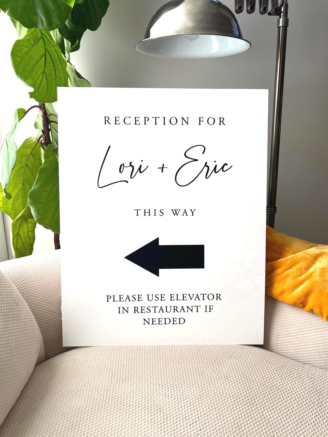 Directional Welcome Reception Sign | Acrylic Wedding & Event Signage ...