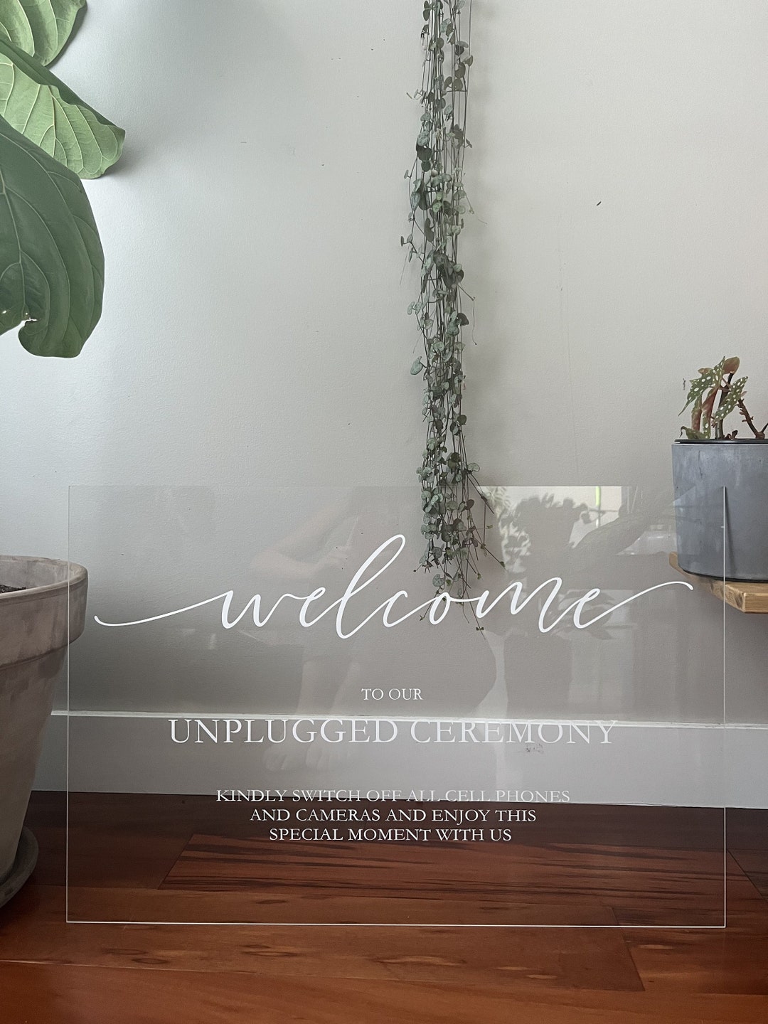 Unplugged Ceremony Sign | Clear Acrylic Signs | Wedding Signage ...