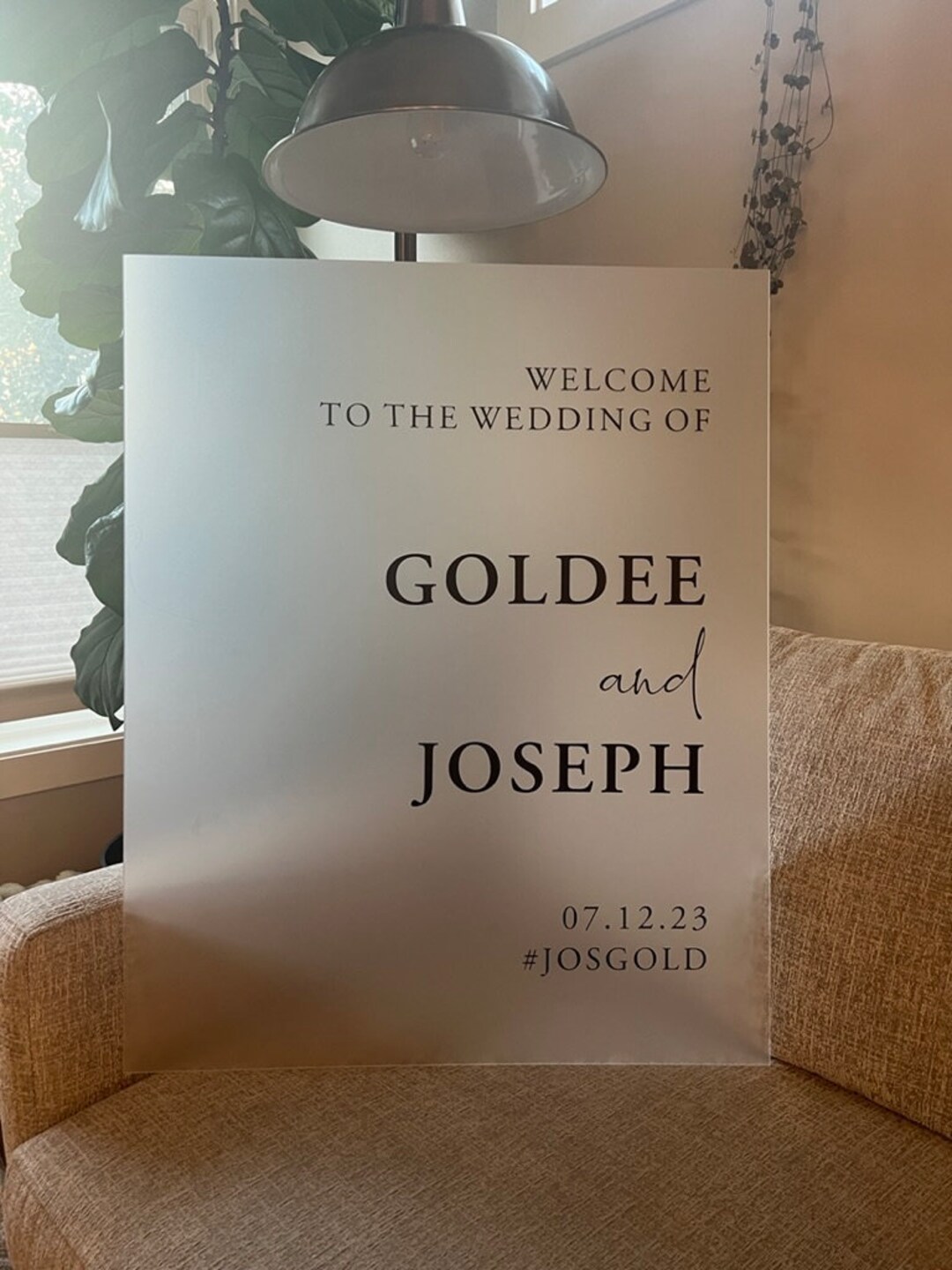 Frosted Acrylic Wedding Welcome Sign – Minimal Elegant – Custom Modern ...
