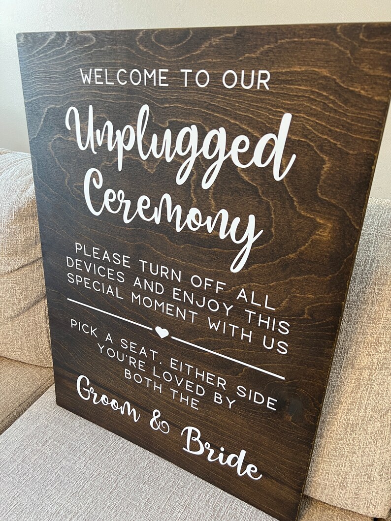 Unplugged Ceremony & Pick a Seat Sign Rustic Wooden Wedding - Etsy
