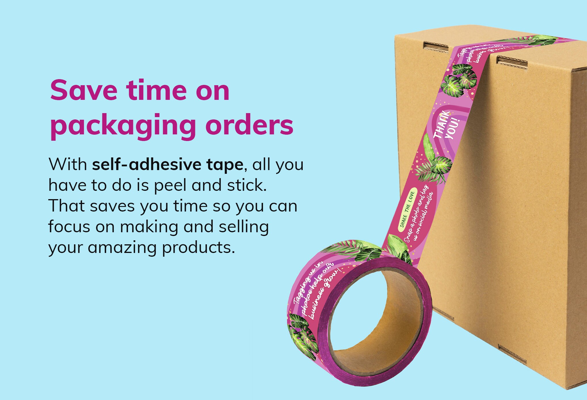 All Natural Self-adhesive Printed Paper Packaging Tape Heavy - Etsy