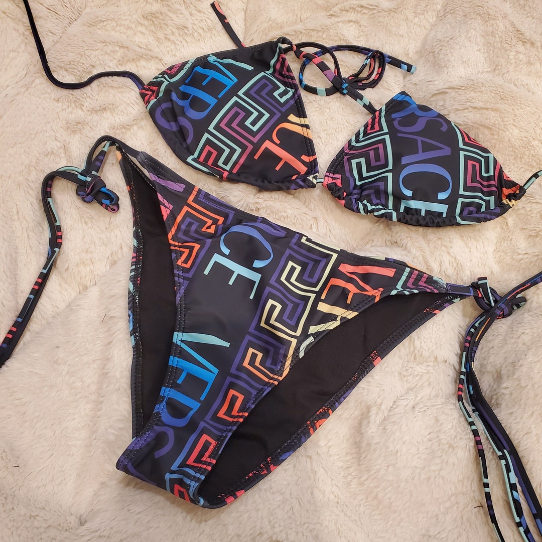 Swimsuit Bikini Versace Bathingsuit Black - Etsy