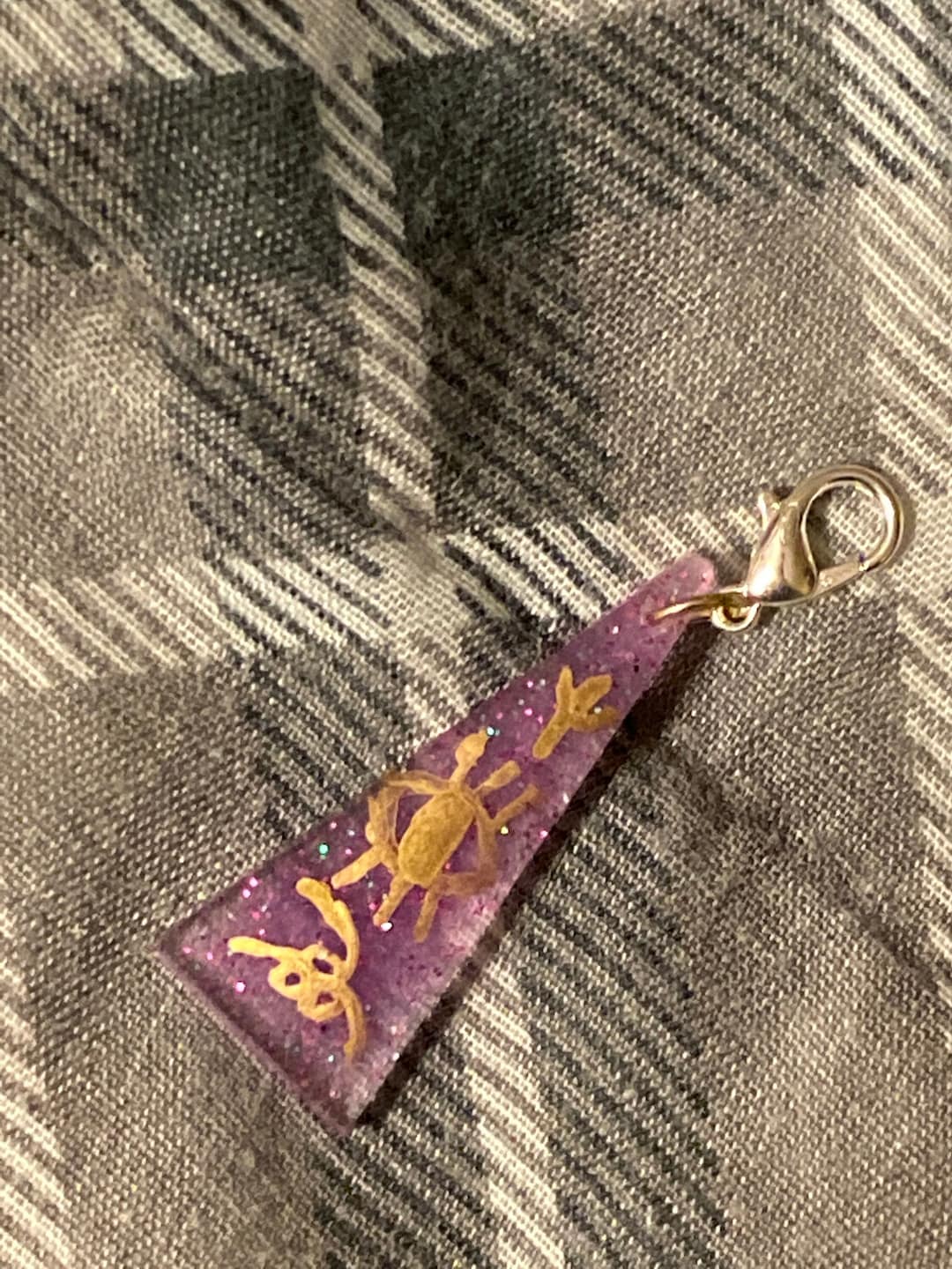 She Knows Pendant, Purple Triangle, Gold Algiz Rune, All Seeing Eye ...
