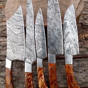 Chef Set, Chef Knife, Handmade Knife Set, Gift for Her, Kitchen Knife ...