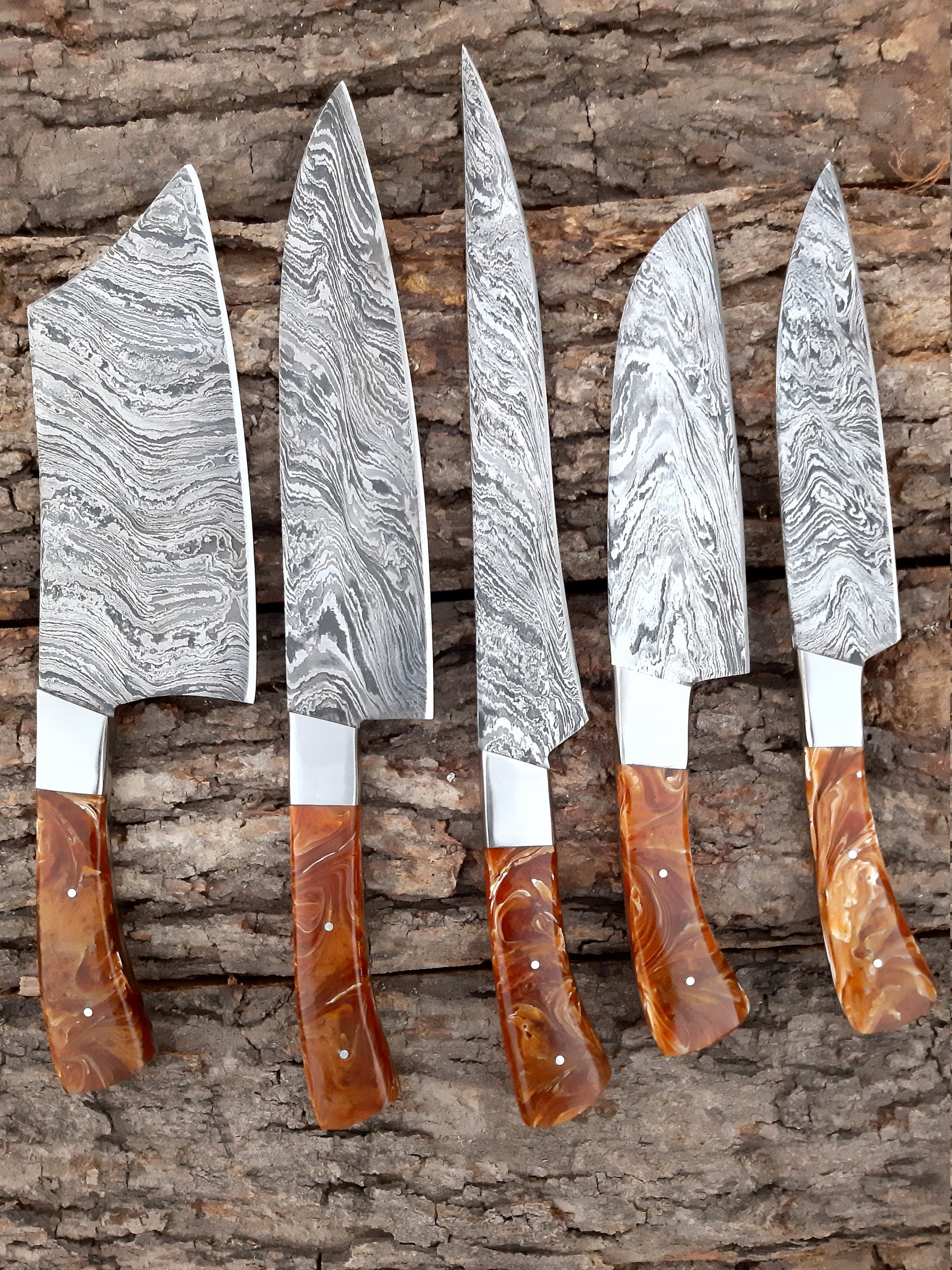 Chef Set, Chef Knife, Handmade Knife Set, Gift for Her, Kitchen Knife ...