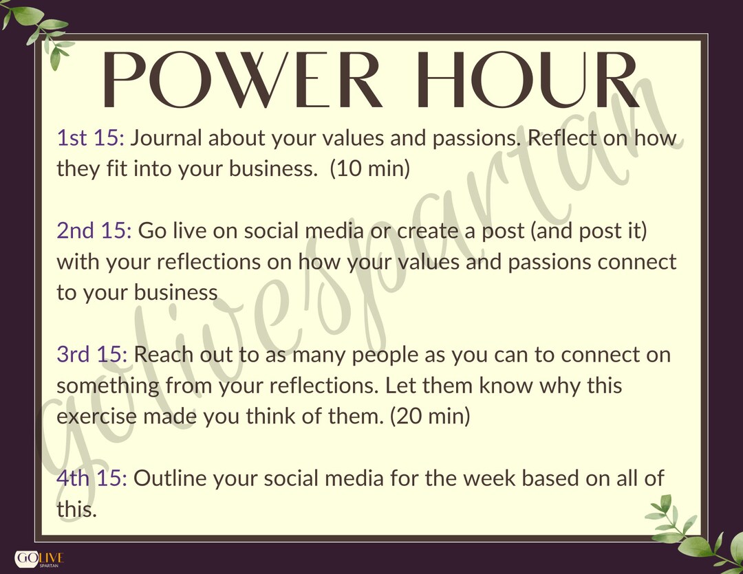 Seven Unique Power Hour Templates Network Marketing Team Building Co ...