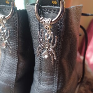 Spider Boot Charms, Set of 2. Black and Silver Spooky Sparkle Spider ...