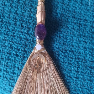 Besom Broom, Small Handbroom for Altar or Decor. Amethyst, Gold or ...