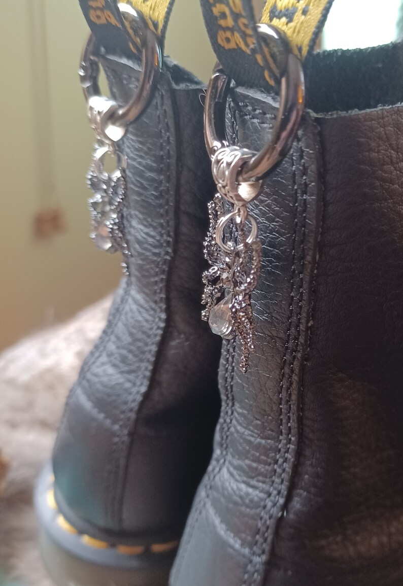 Spider Boot Charms, Set of 2. Black and Silver Spooky Sparkle Spider ...