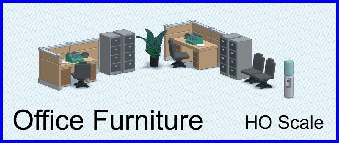 HO Scale Office Furniture for Model Train Layout - Etsy