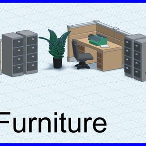 HO Scale Office Furniture for Model Train Layout - Etsy
