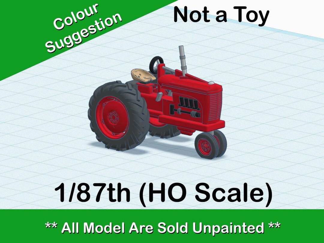 HO Scale Farmall Tractor for Model Train Layout - Etsy