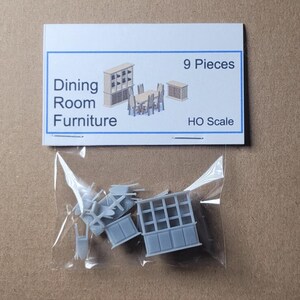 HO Scale Dining Room Furniture for Model Train Layout - Etsy