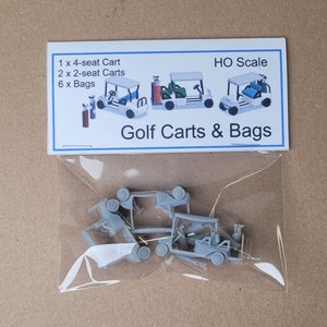 HO Scale Golf Carts and Bags for Model Train Layout - Etsy