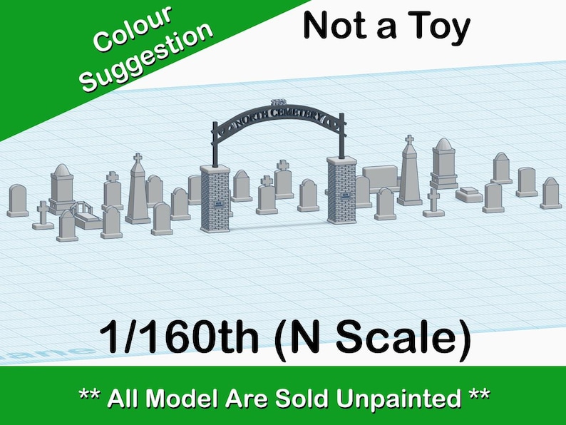 N Scale Cemetery for Model Train Layout - Etsy