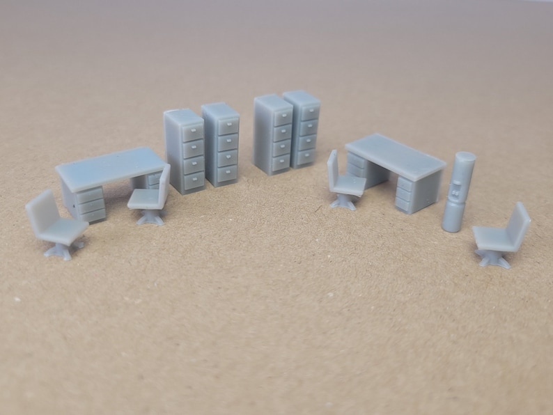 HO Scale Office Furniture for Model Train Layout - Etsy