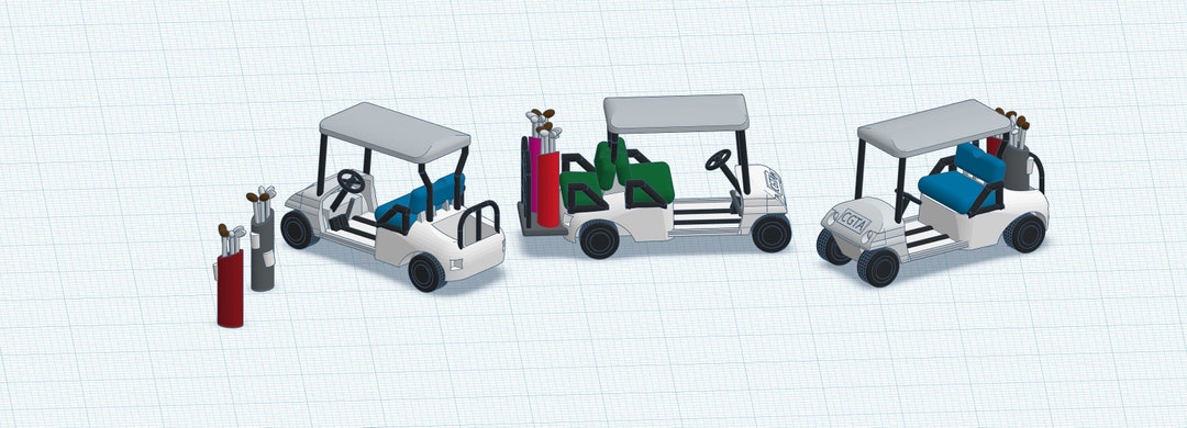 HO Scale Golf Carts and Bags for Model Train Layout - Etsy
