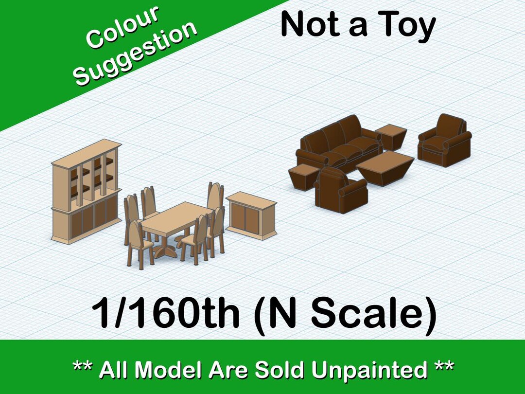 N Scale Residential Furniture for Model Train Layout - Etsy