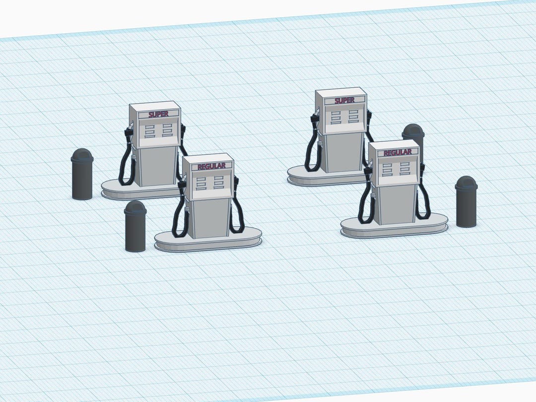 HO Scale Gas Pumps & Garbage Cans for Model Train Layout - Etsy