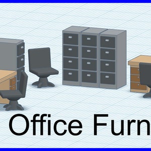 HO Scale Office Furniture for Model Train Layout - Etsy
