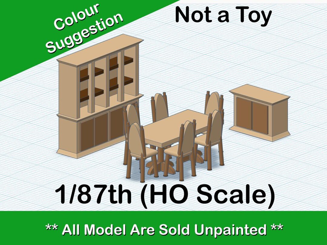 HO Scale Dining Room Furniture for Model Train Layout - Etsy