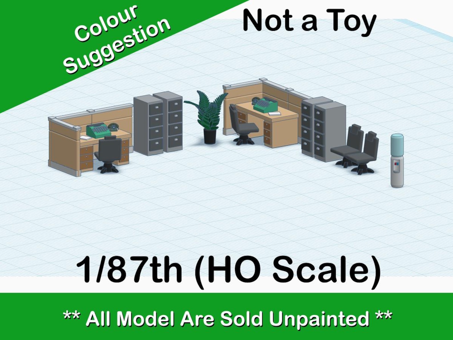 HO Scale Office Furniture for Model Train Layout - Etsy